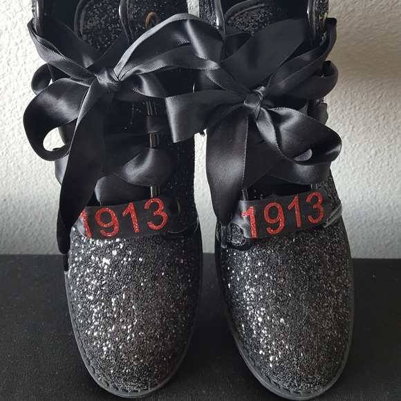 Shoes | Delta Sigma Theta 1913 Glitter Lace Up Boots | Poshmark